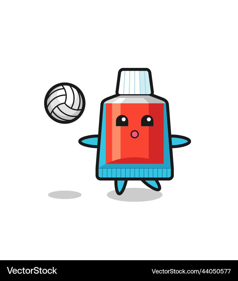 Character cartoon of toothpaste is playing Vector Image