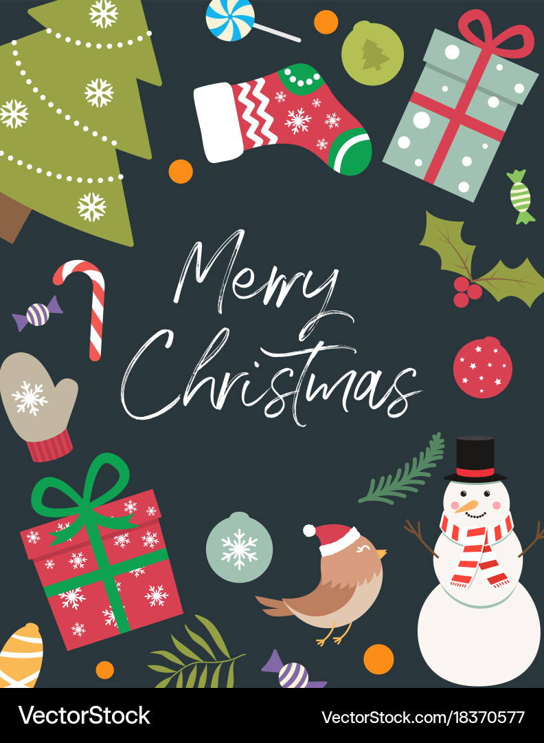 Christmas decoration with an inscription inside Vector Image