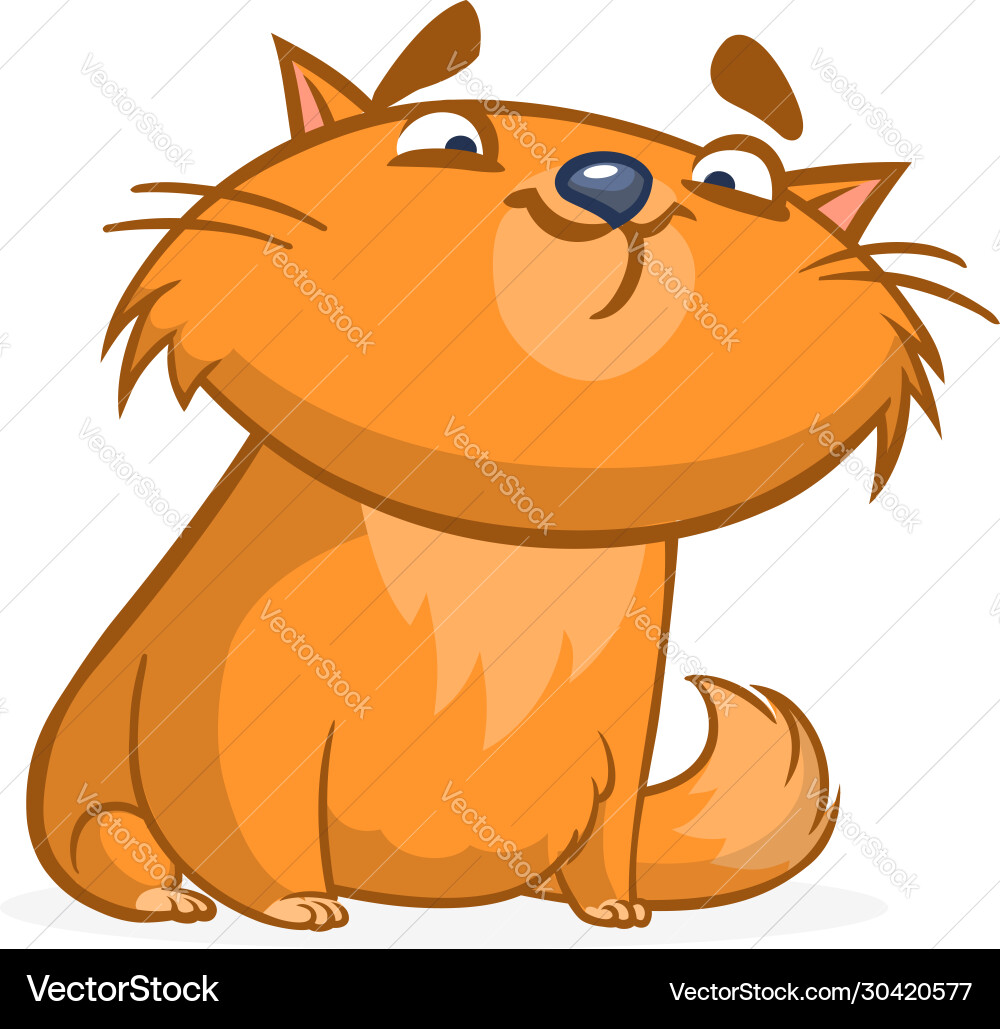 Cute and funny cartoon cat Royalty Free Vector Image