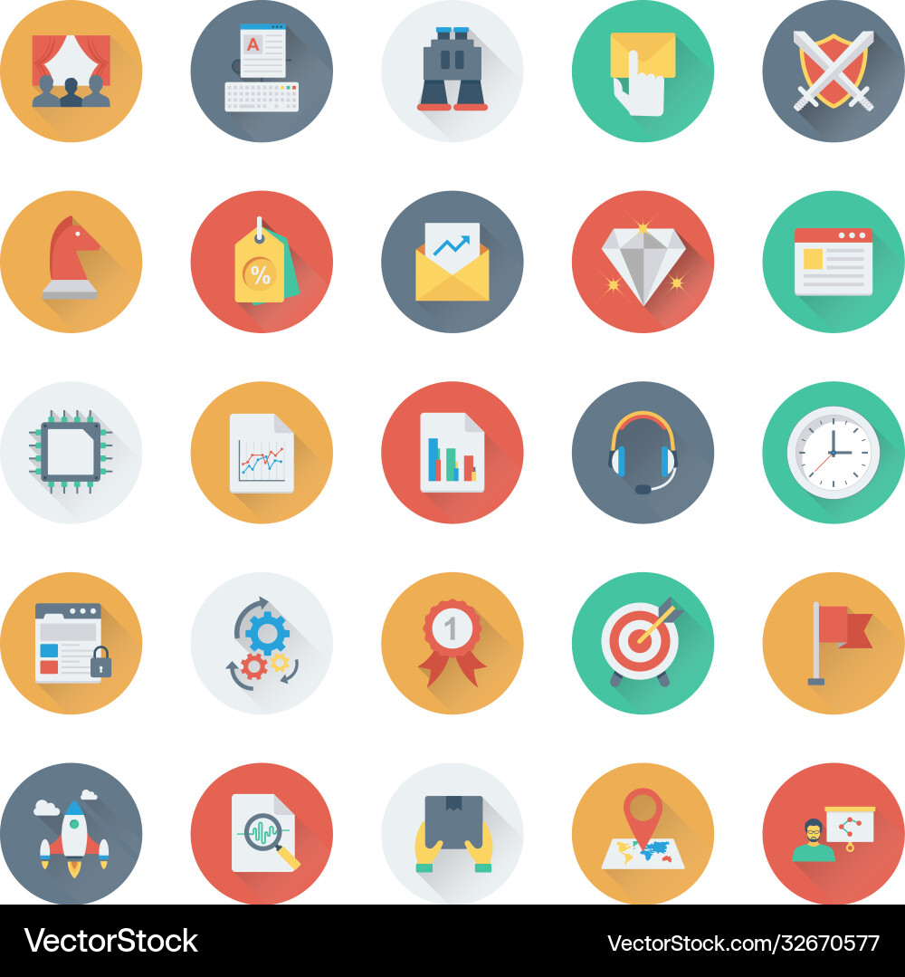 Digital marketing colored icons 11 Royalty Free Vector Image