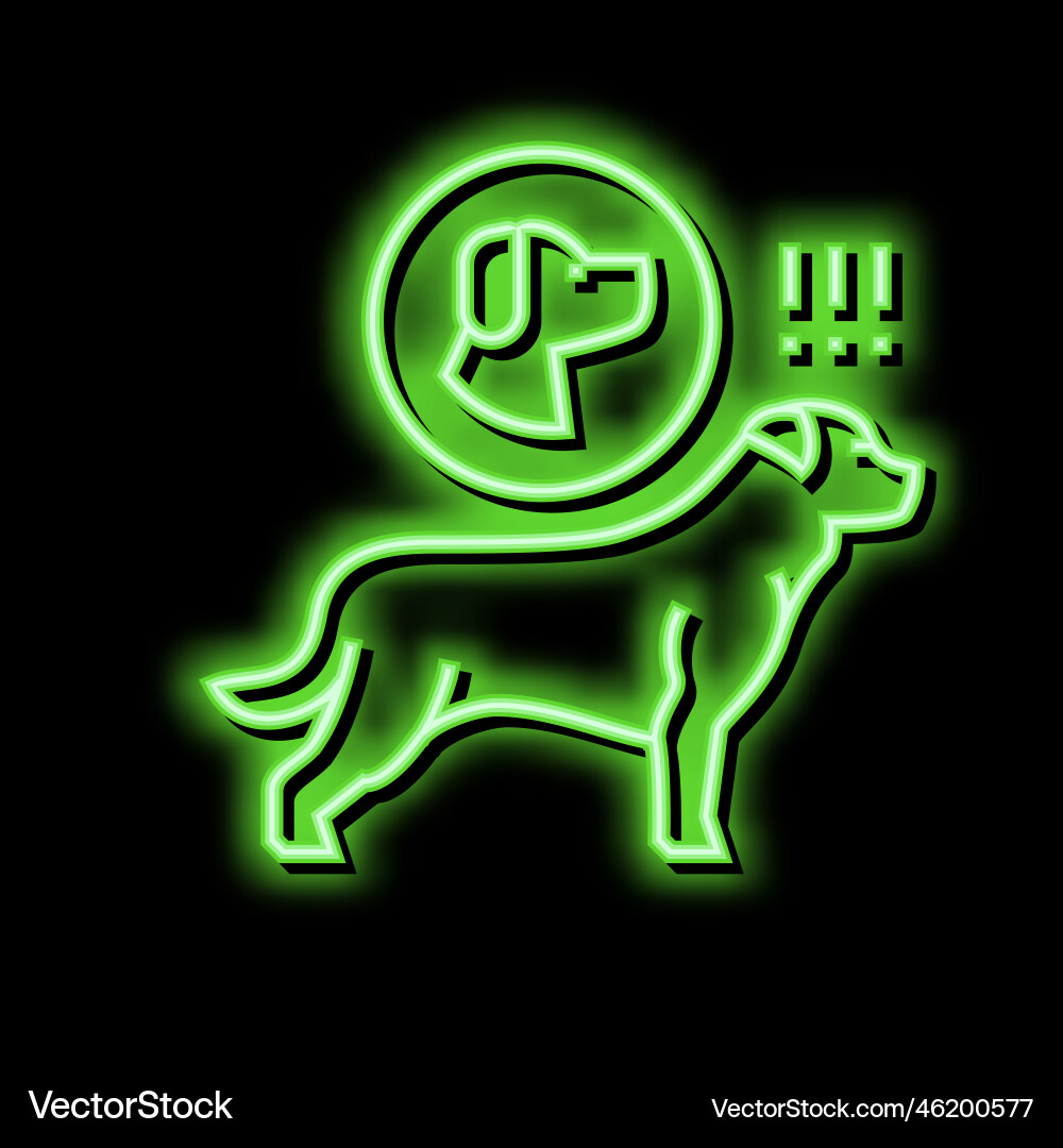 Dog chasing animal neon glow icon Royalty Free Vector Image