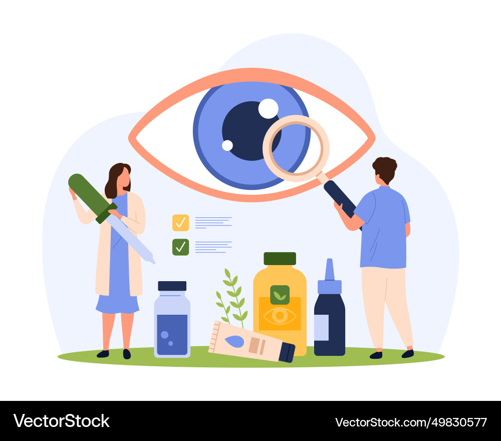 Eyesight examination diagnosis and treatment Vector Image