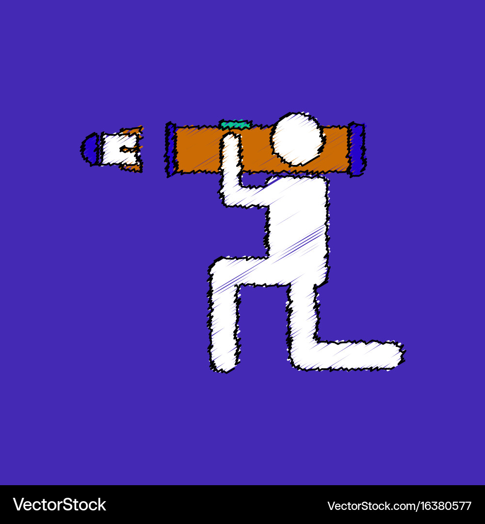Flat shading style icon anti tank rocket launcher Vector Image