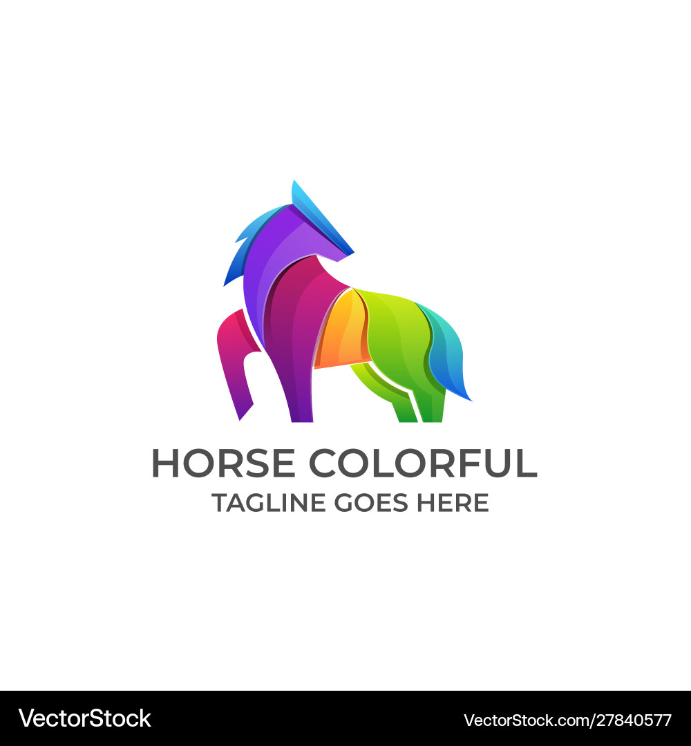 Horse colorful design concept template Royalty Free Vector