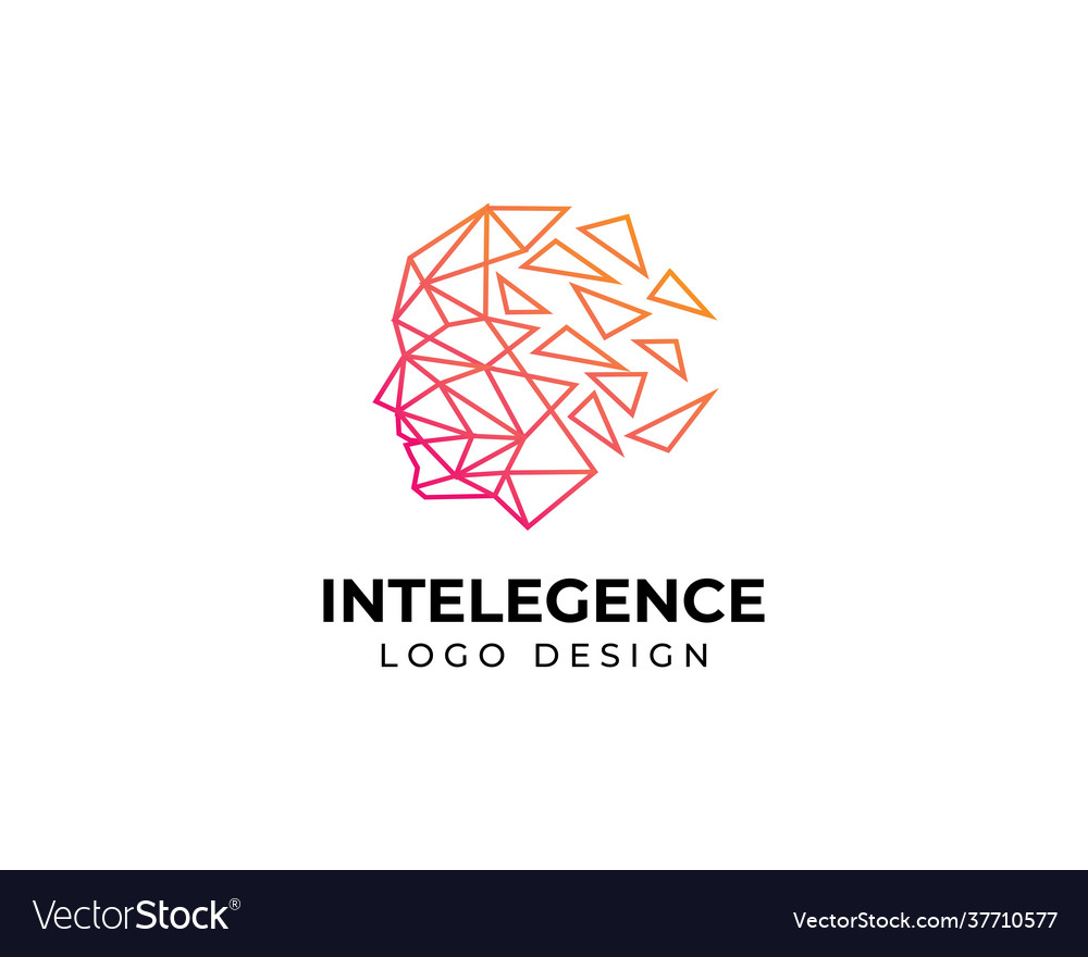 Human artificial intelligence logo Royalty Free Vector Image