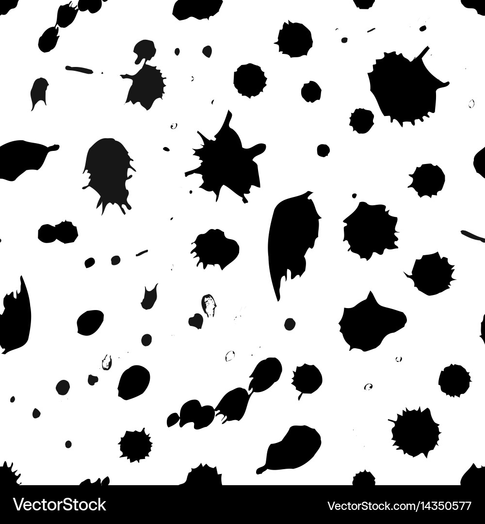 Ink drops on white seamless pattern Royalty Free Vector