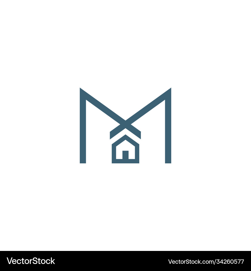 M house logo design templateletter symbol Vector Image