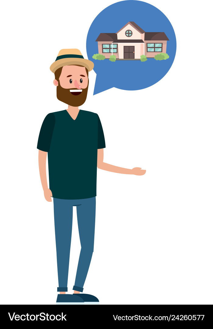 Real estate man cartoon Royalty Free Vector Image