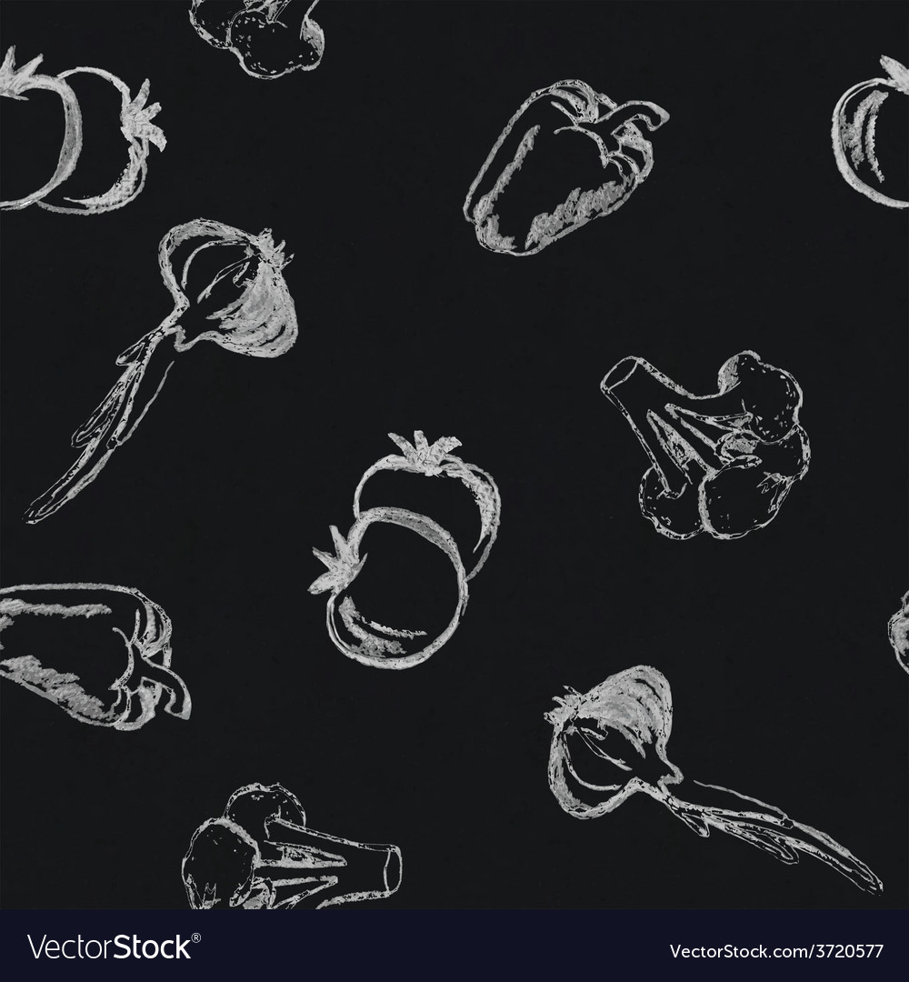 Seamless chalk vegetables pattern Royalty Free Vector Image