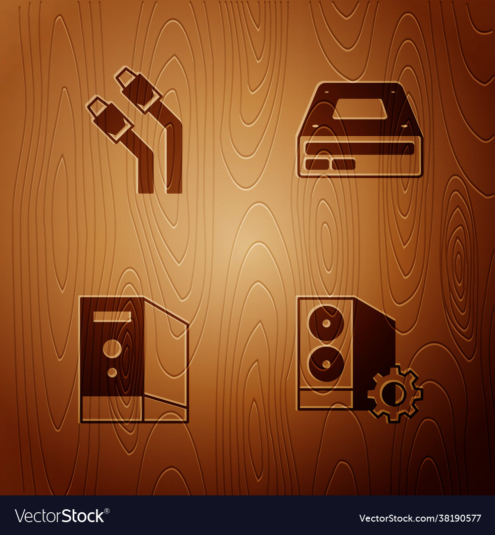 Set Case Computer Lan Cable Network Internet Vector Image