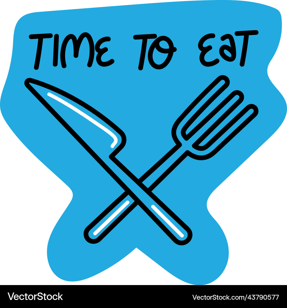 Time to eat with cutleries Royalty Free Vector Image