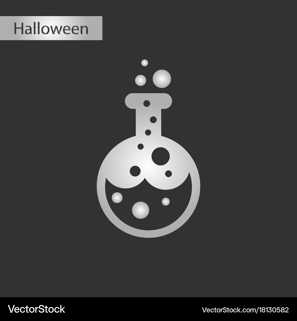 Black and white style icon halloween potion bottle