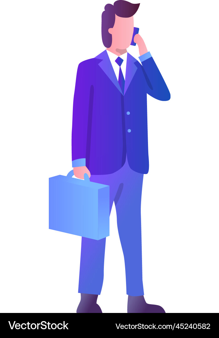 Business man call mobile phone icon Royalty Free Vector