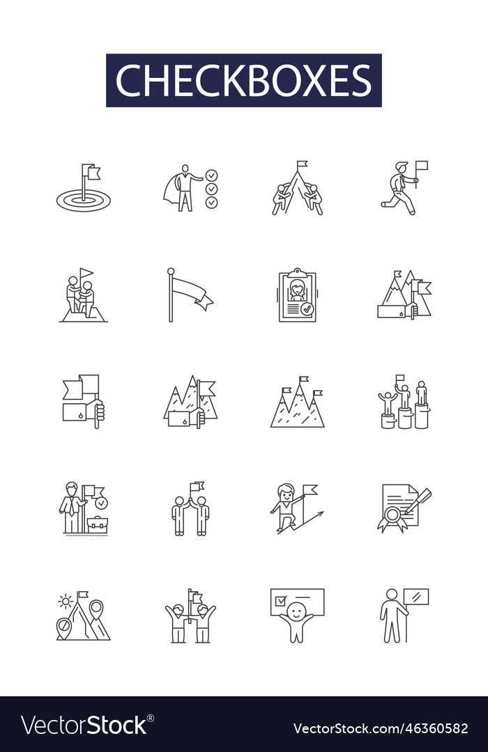 Checkboxes line icons and signs tickbox Royalty Free Vector