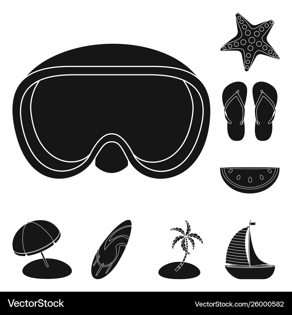Equipment and swimming sign Royalty Free Vector Image