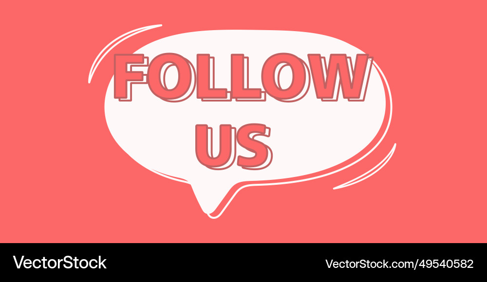 Follow us red banner Royalty Free Vector Image