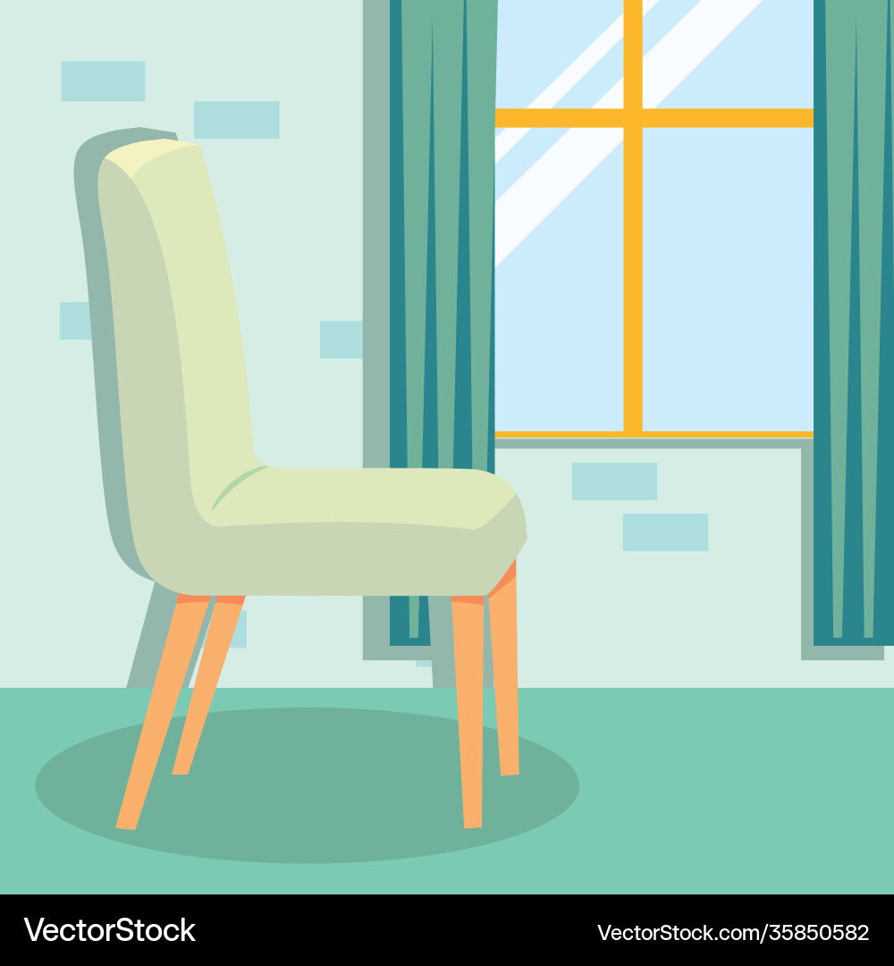Home white chair and window design Royalty Free Vector Image