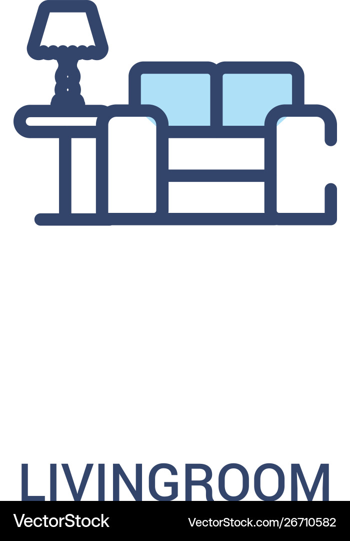 Livingroom concept 2 colored icon simple line Vector Image