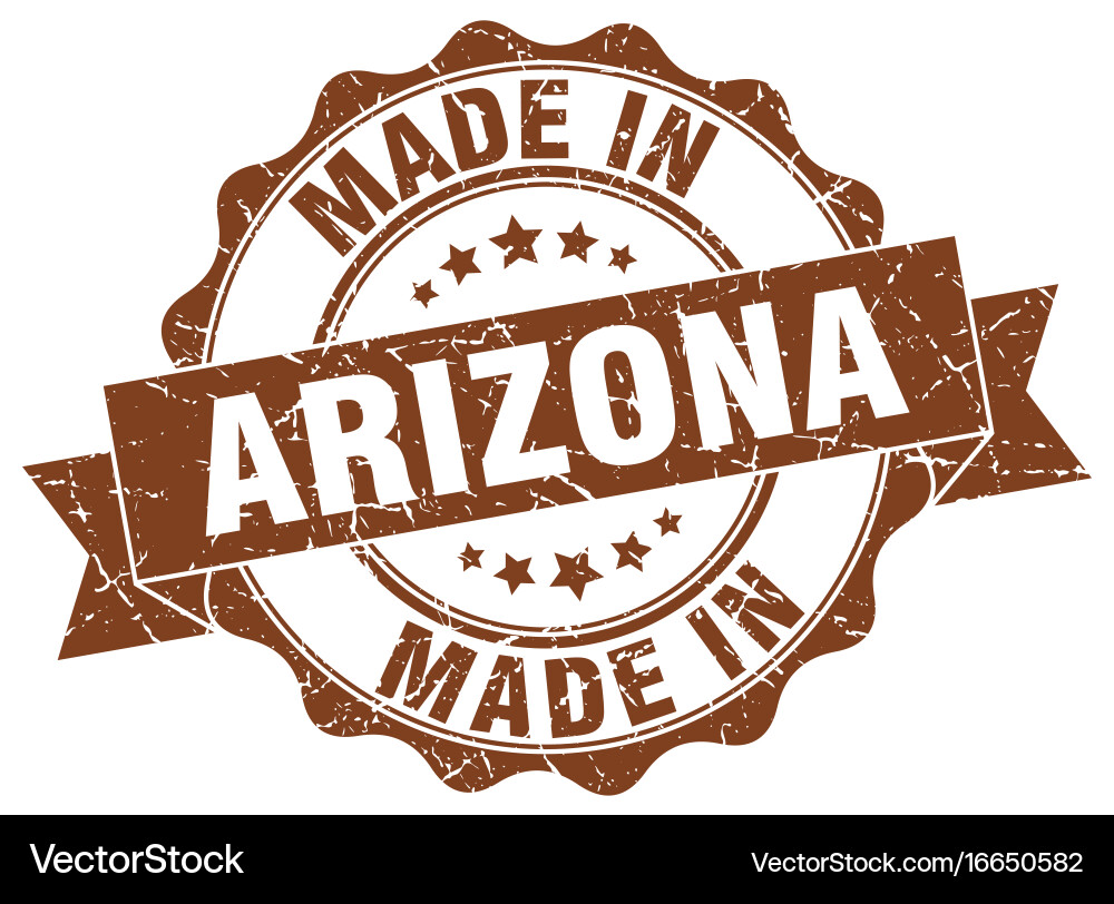 Made in arizona round seal Royalty Free Vector Image