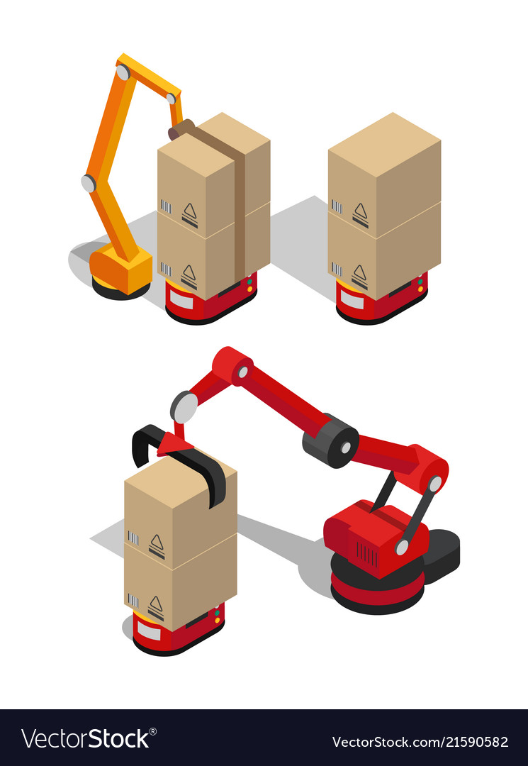 Manufacturing process boxes Royalty Free Vector Image