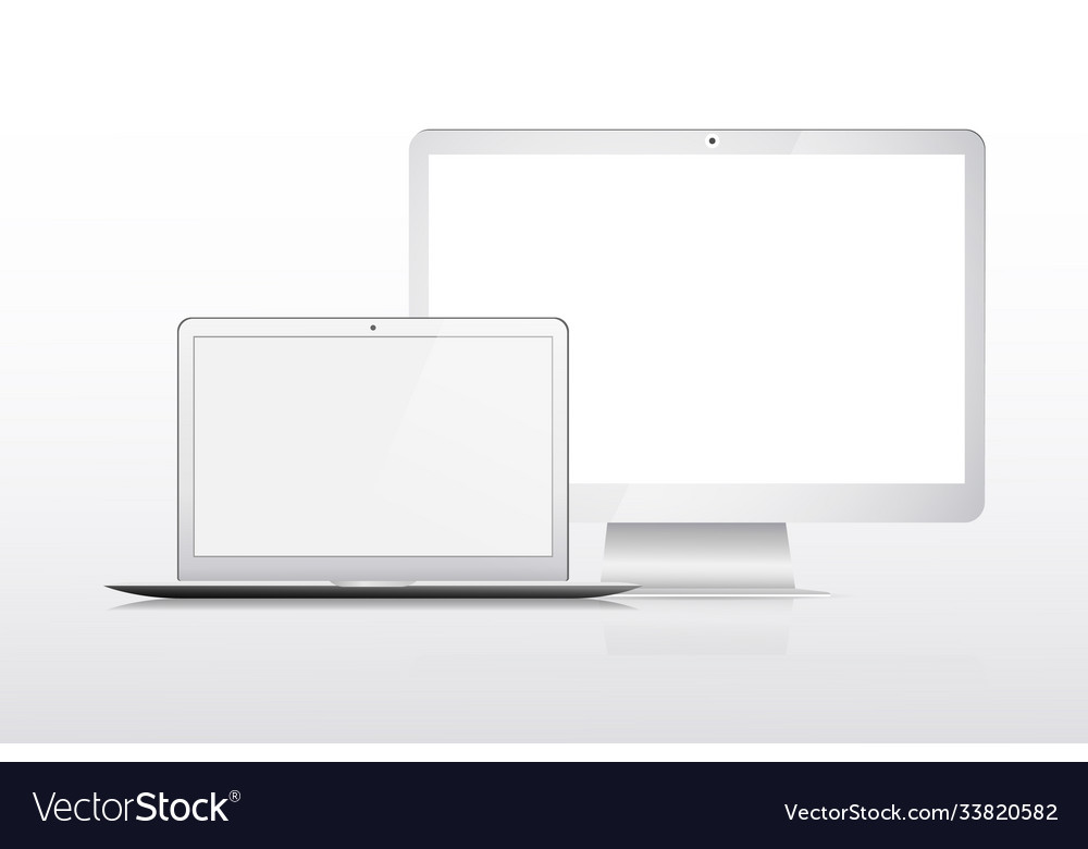 Modern laptop mobile and technology device mockup Vector Image