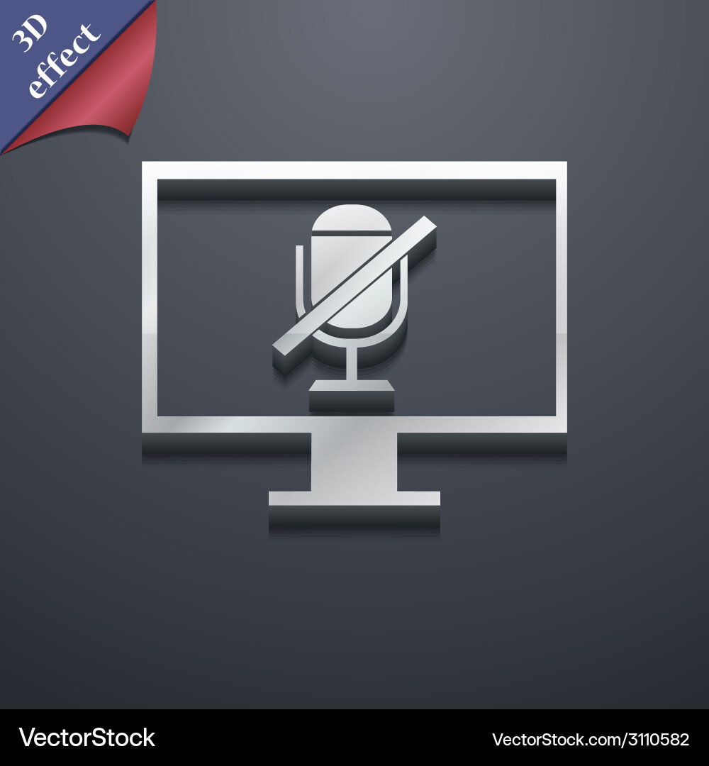 No microphone icon symbol 3d style trendy modern Vector Image