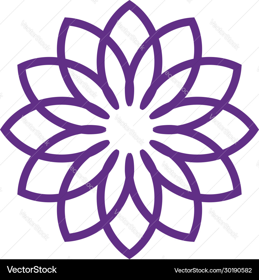 Purple flower decoration logo template design Vector Image