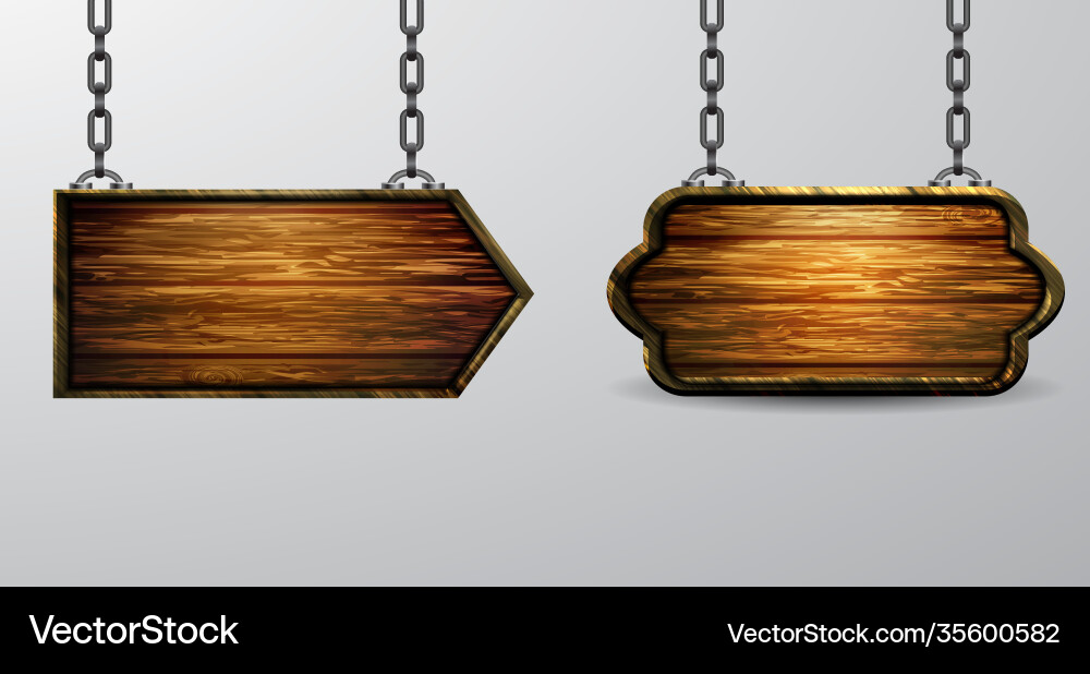 Realistic wooden signboard Royalty Free Vector Image