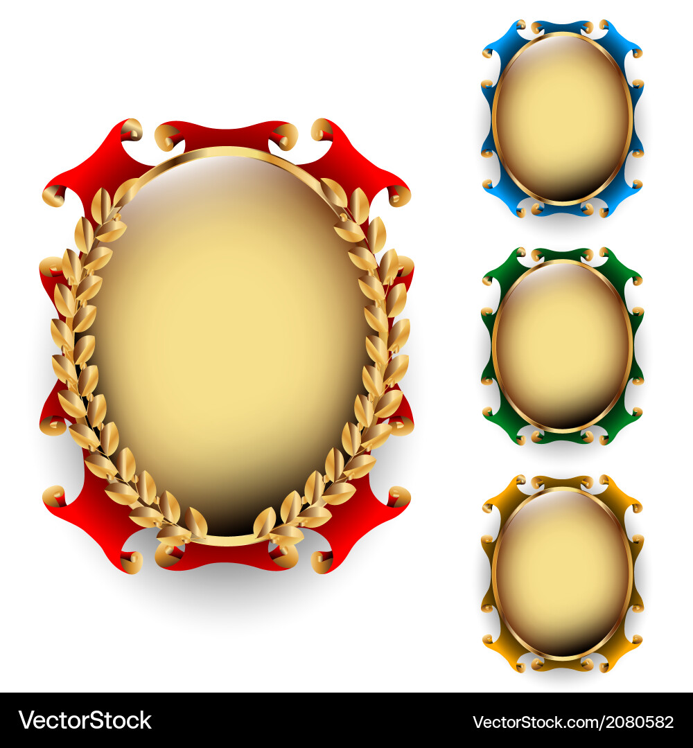 Set of the oval labels Royalty Free Vector Image