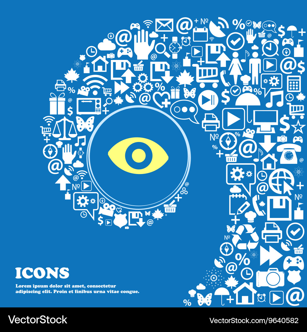 Sixth sense the eye sign symbol nice set Vector Image