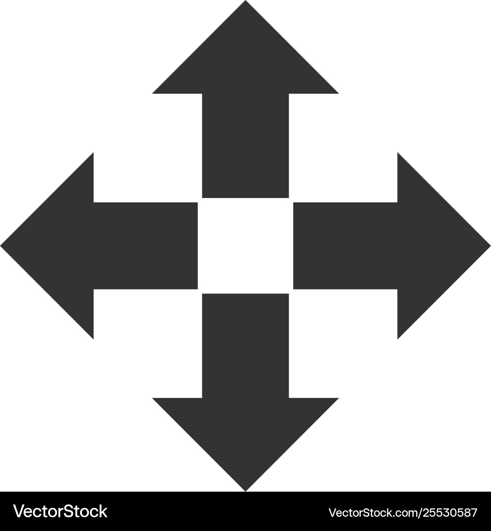 Arrows in four directions icon isolated flat Vector Image