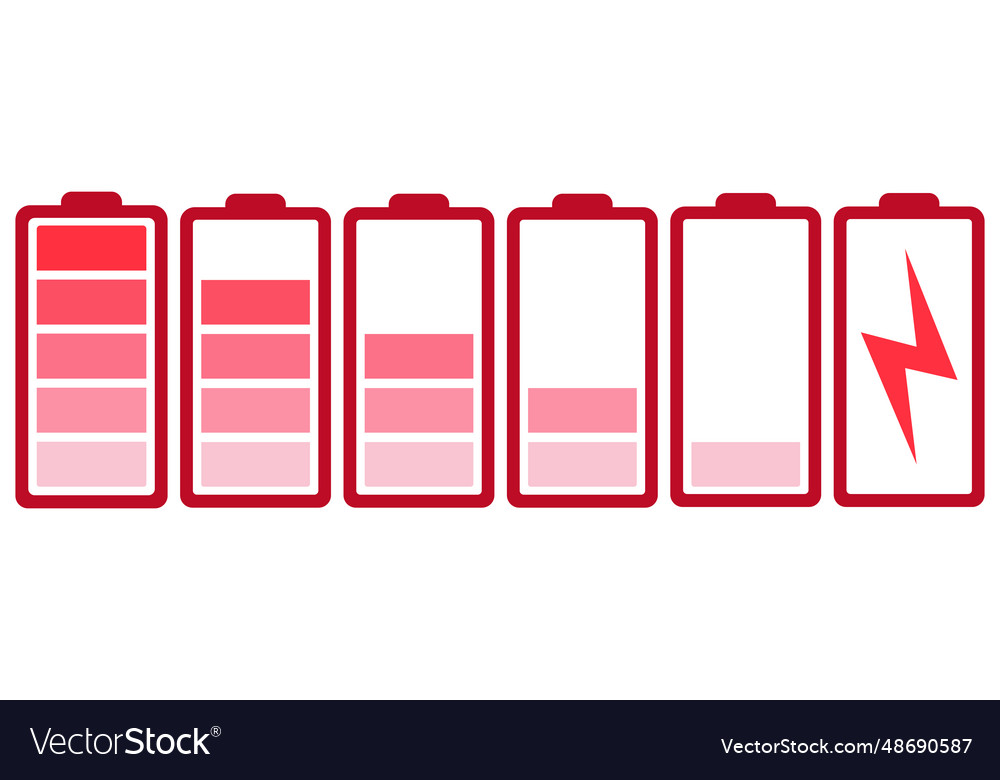 Battery charge indicator icons graphics Royalty Free Vector Battery charge indicator icons graphics Royalty Free Vector