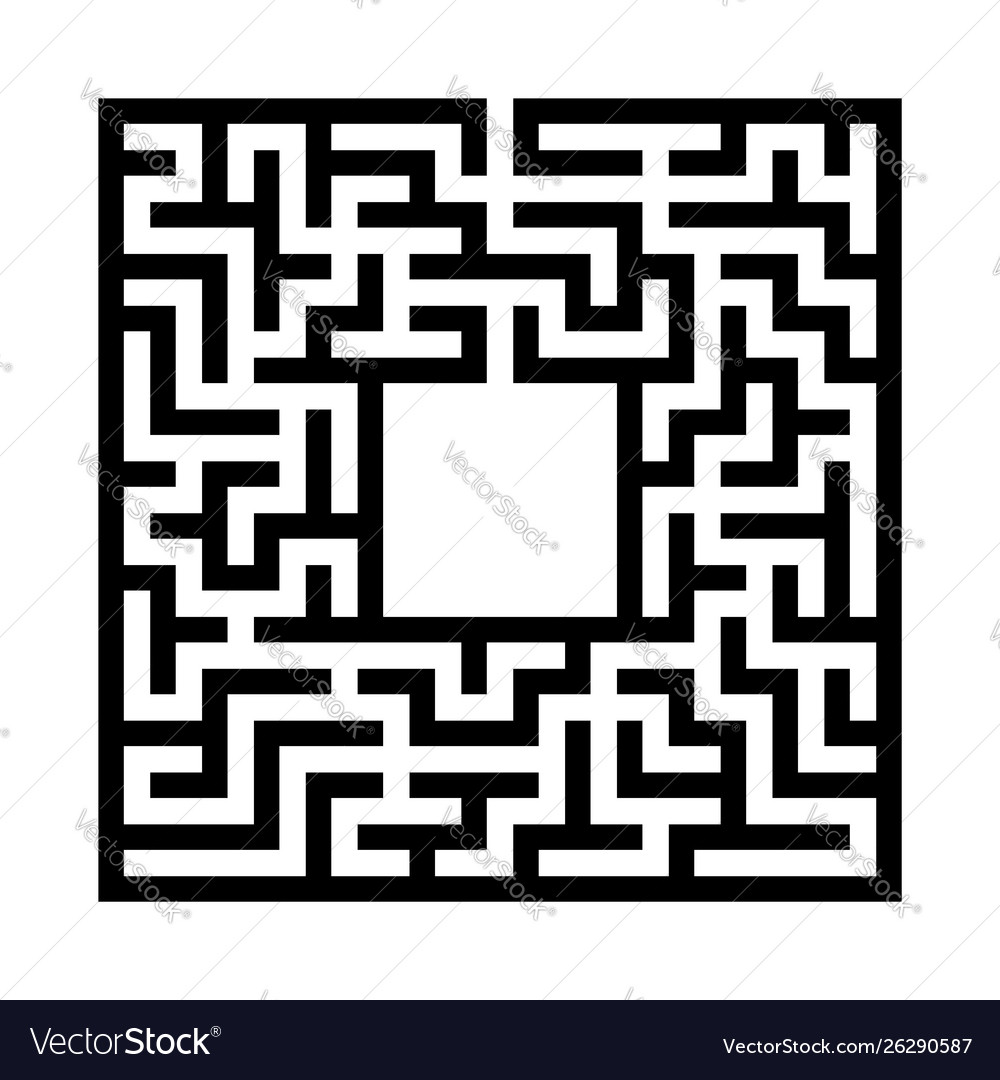 Black abstract square maze with a place for your Vector Image