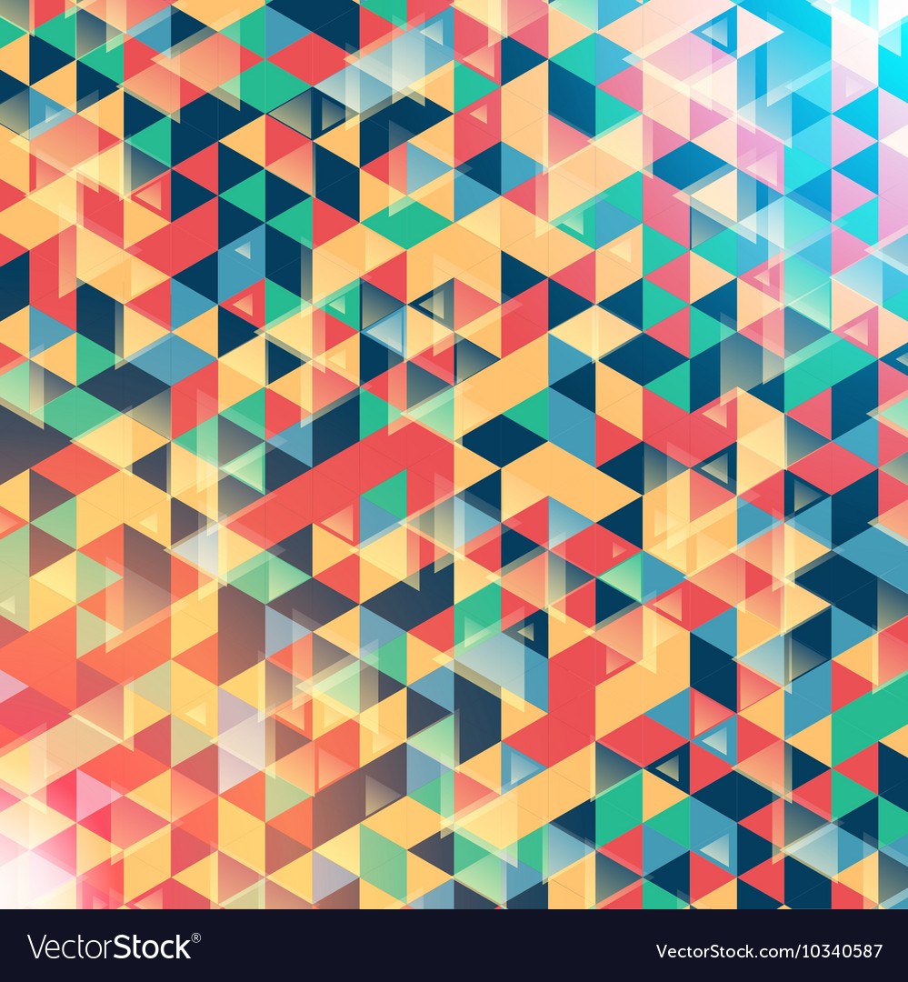 Colorful geometric background with triangles Vector Image