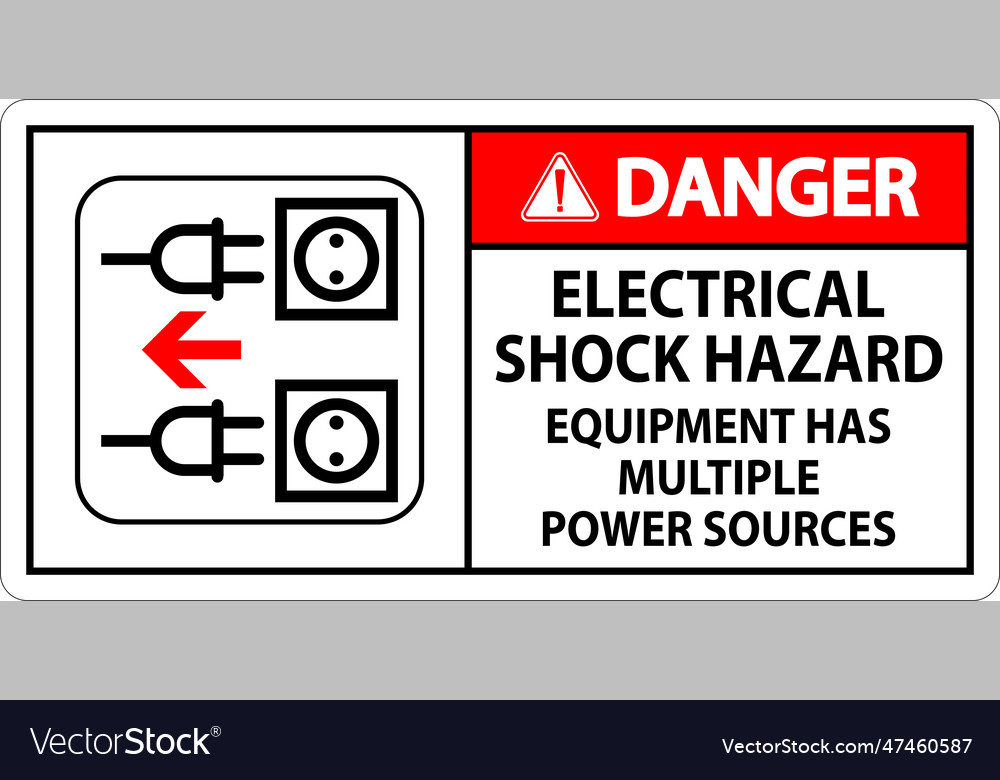 Danger sign electrical shock hazard equipment has Vector Image Danger sign electrical shock hazard equipment has Vector Image