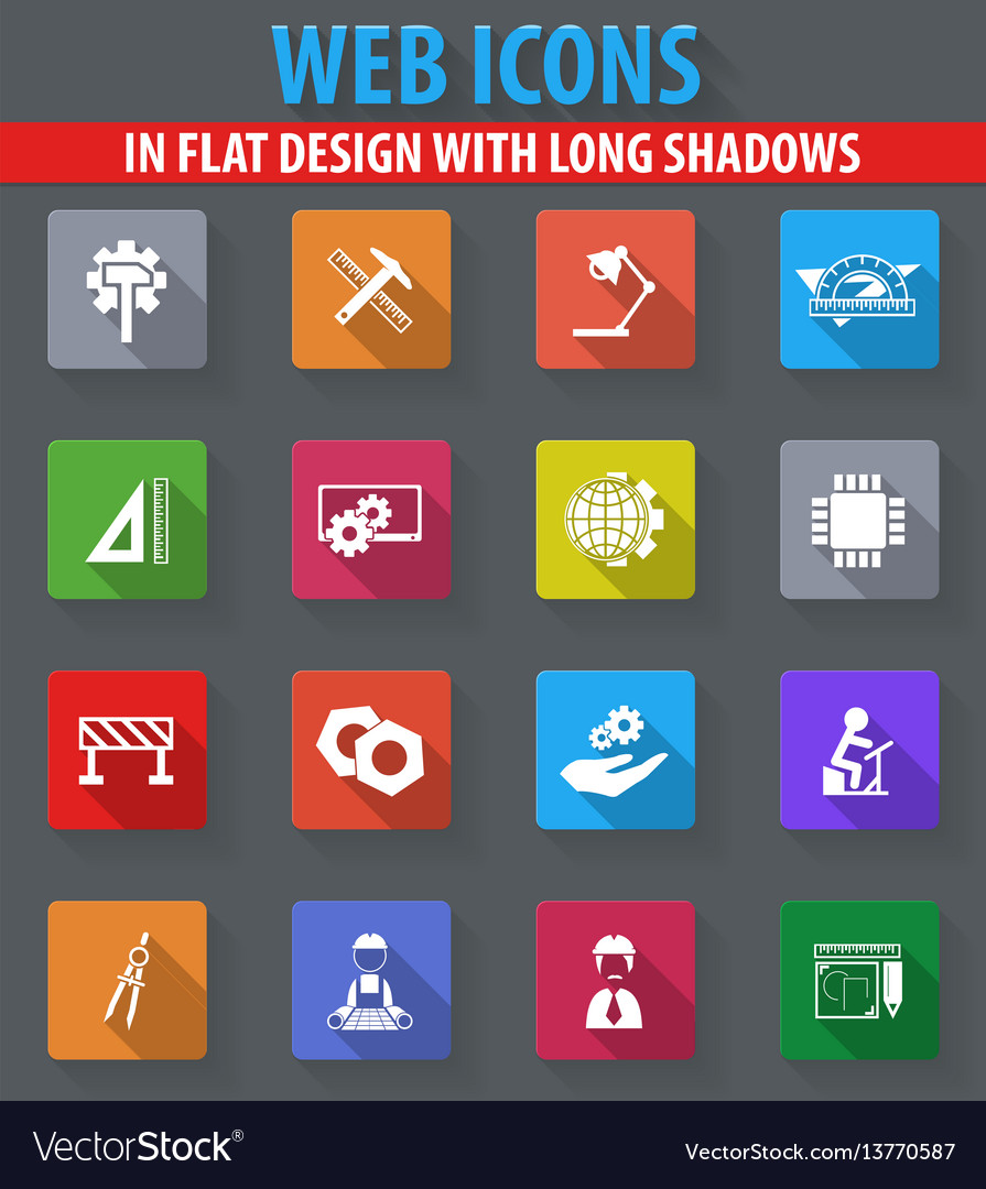 Engineering icons set Royalty Free Vector Image