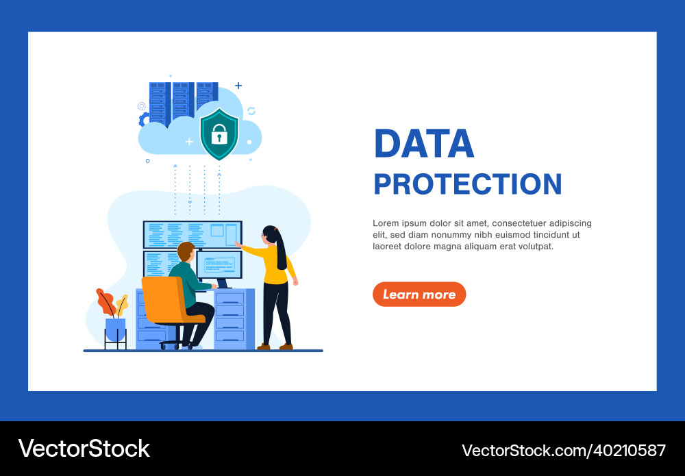 Global Data Security Personal Data Security Cyber Vector Image 3246