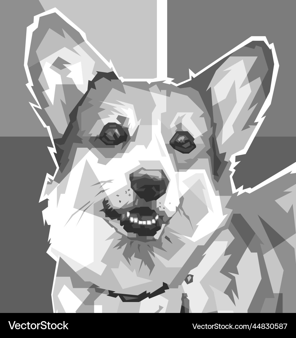 Grayscale cute cute dog design cartoon Royalty Free Vector