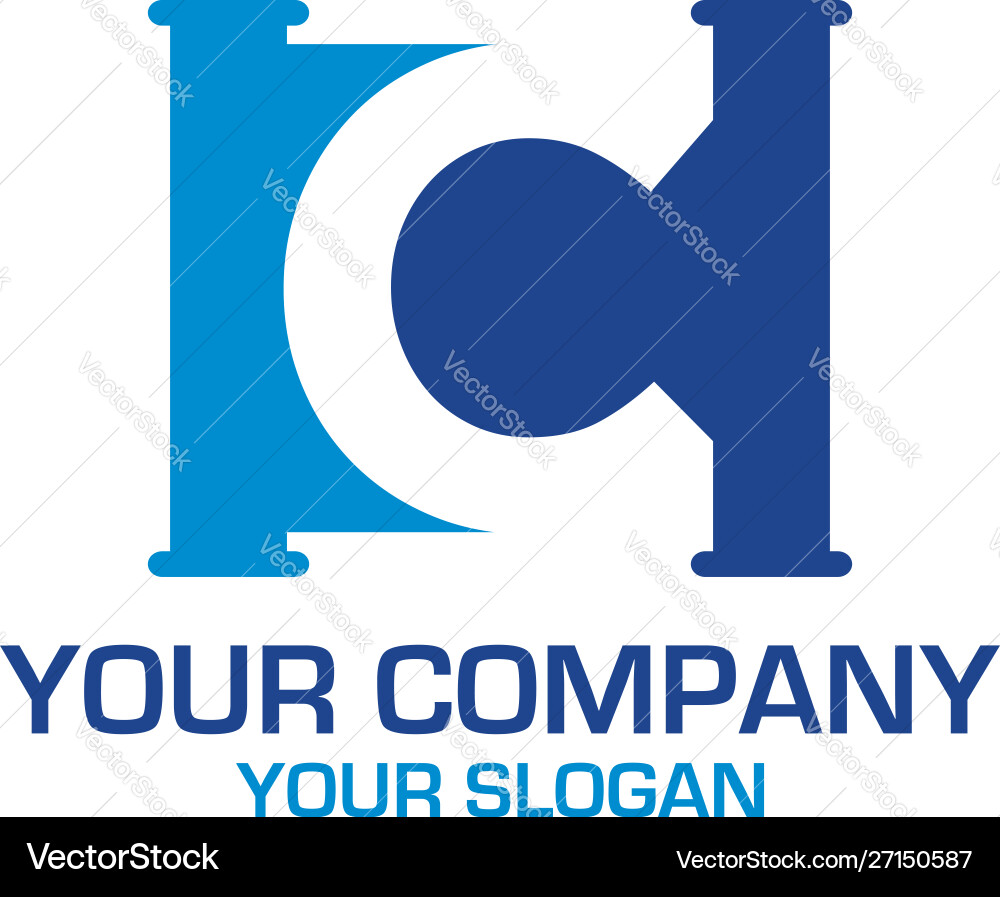Hc blue logo design Royalty Free Vector Image - VectorStock