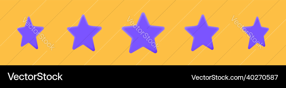 Purple star icon on yellow background 3d Vector Image