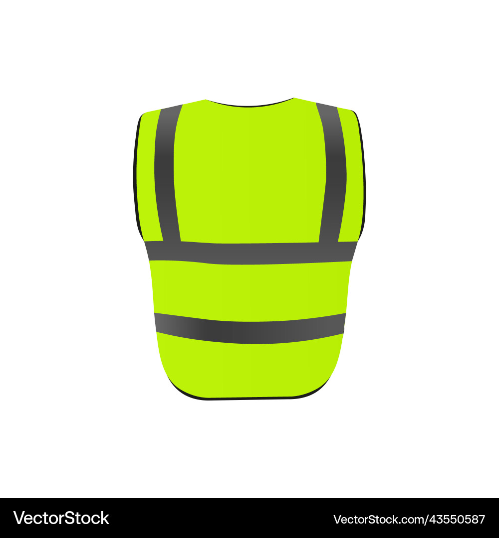Safety vest in back with visible fluorescent Vector Image