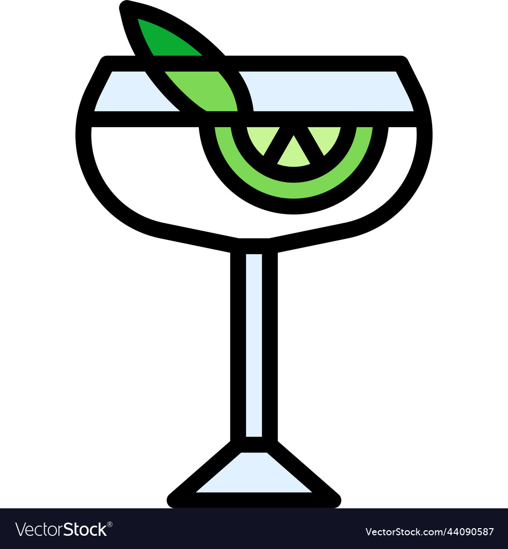 Sage Gimlet Cocktail Icon Alcoholic Mixed Drink Vector Image