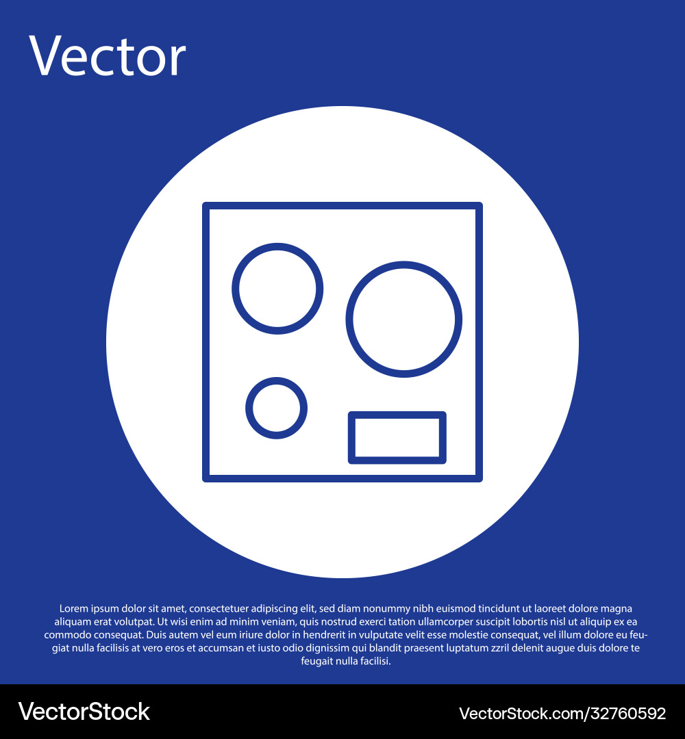 Blue line electric stove icon isolated Royalty Free Vector