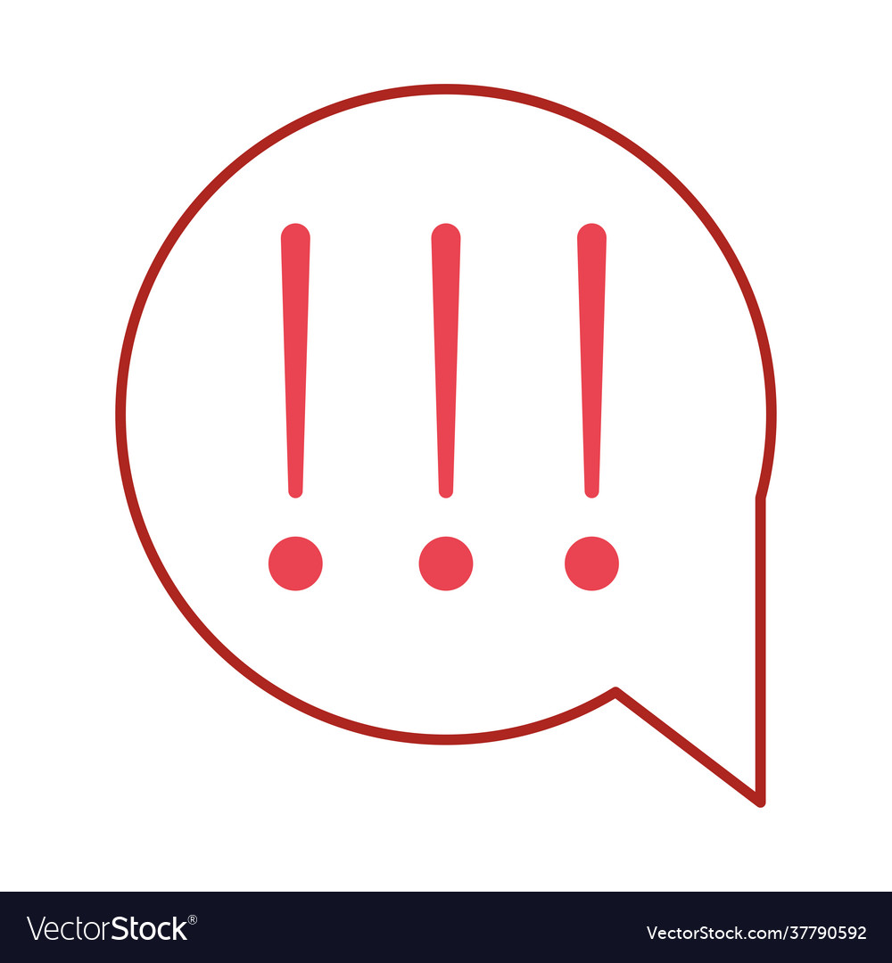 Exclamation marks bubble Royalty Free Vector Image