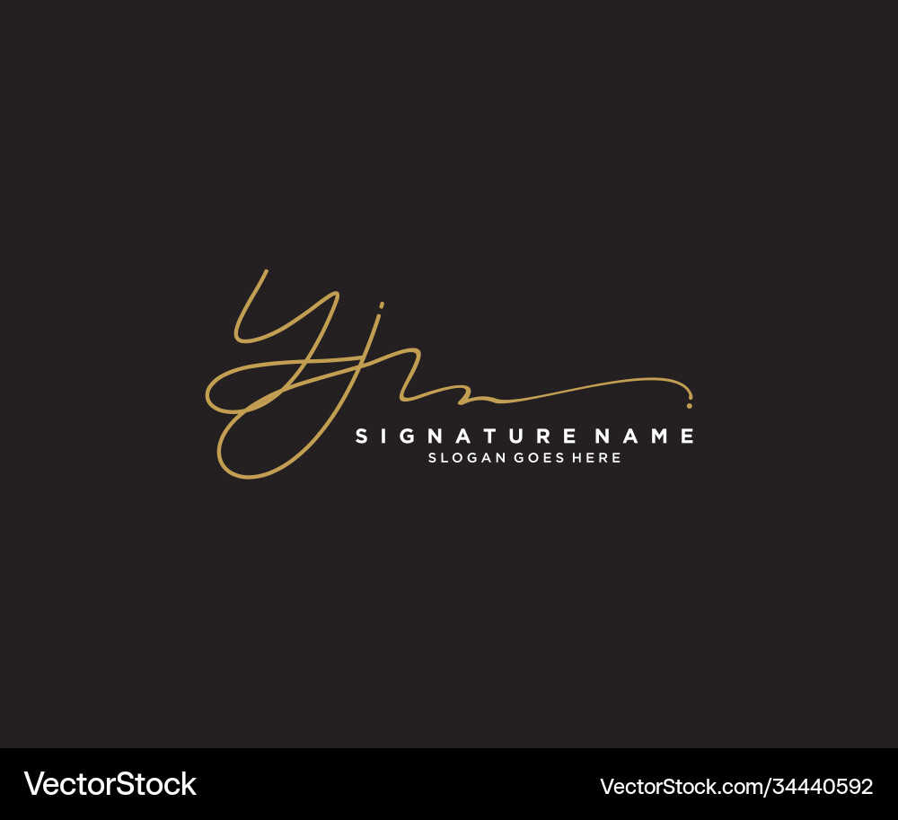Letter yj signature logo template Royalty Free Vector Image