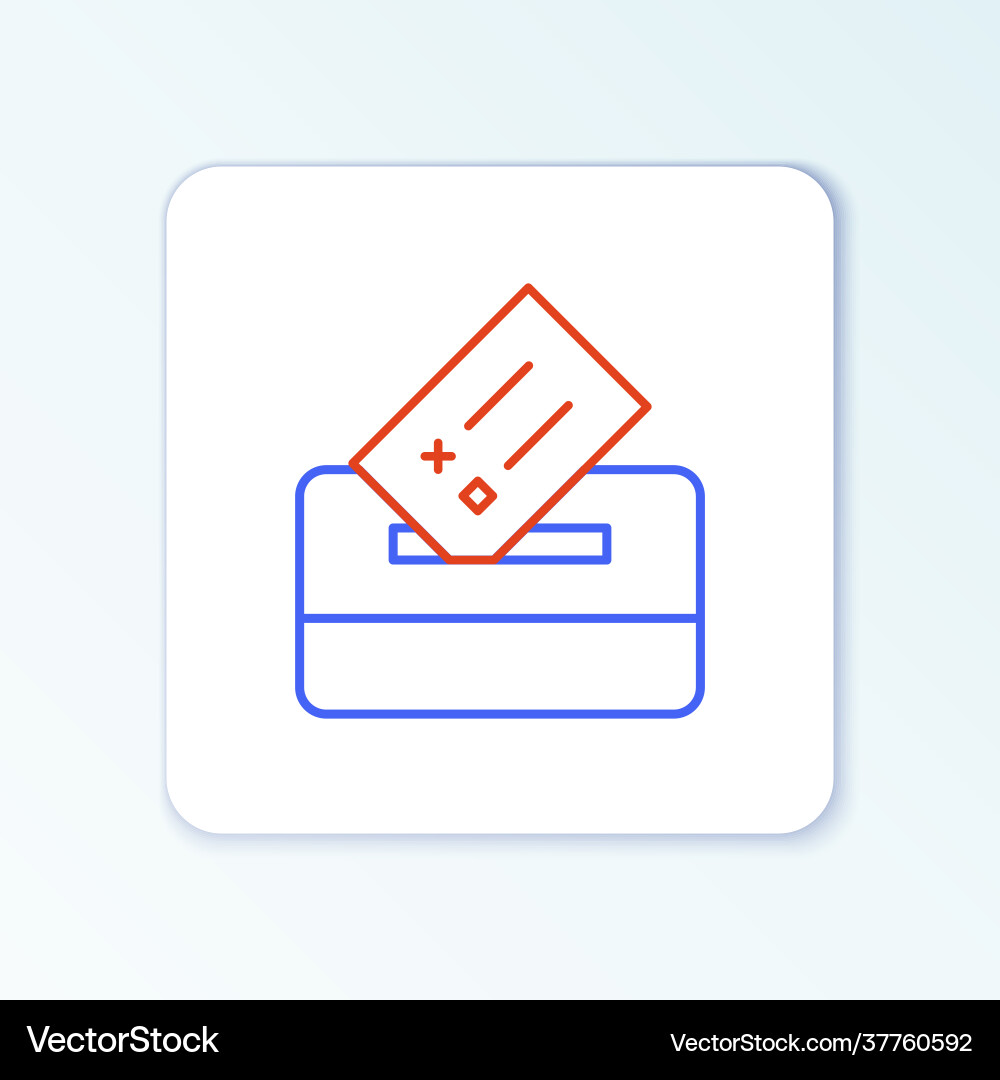 Line vote box or ballot box with envelope icon Vector Image