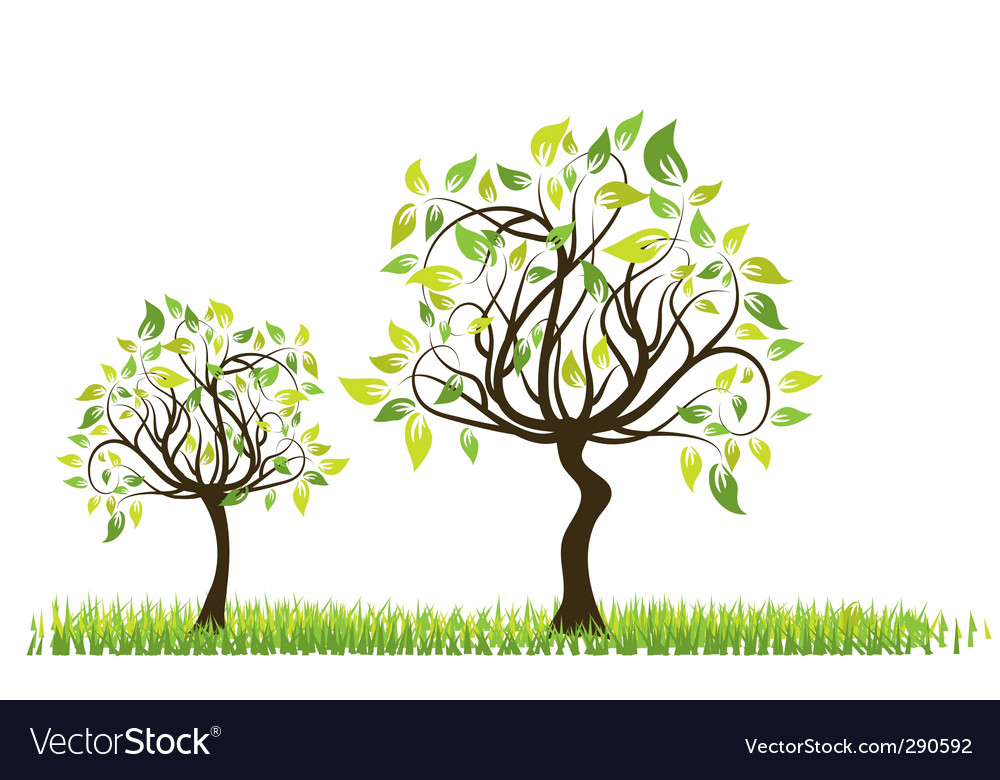 Tree spring background Royalty Free Vector Image
