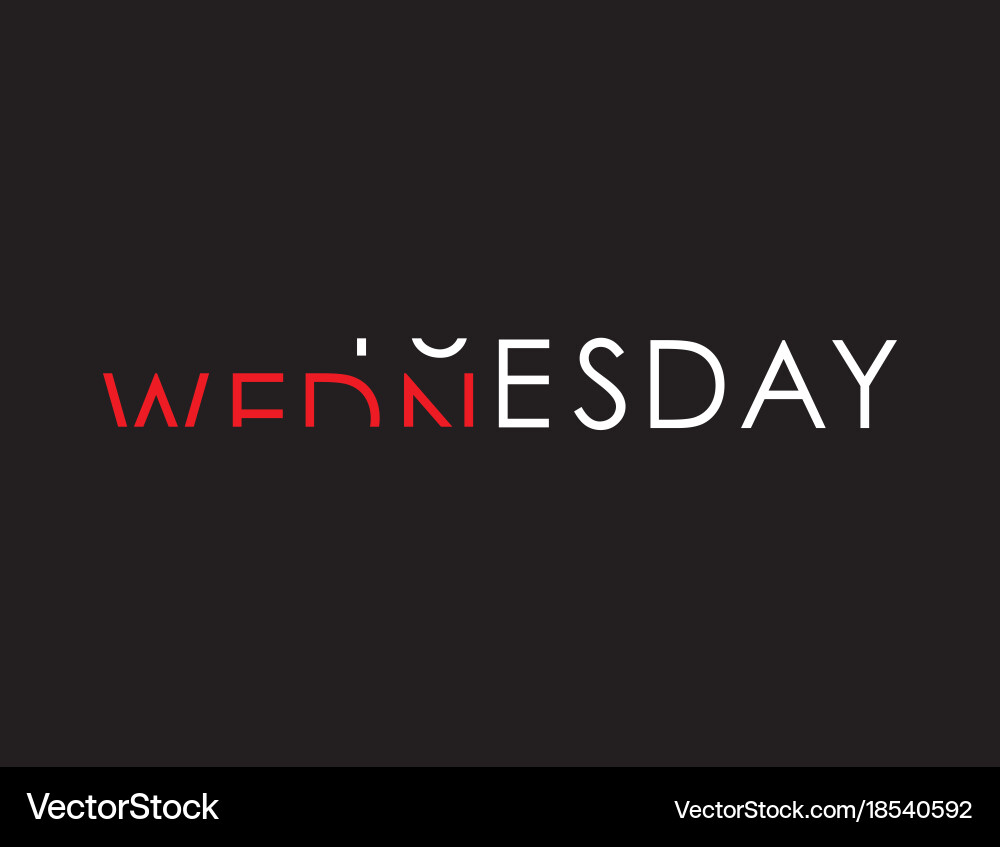 Tuesday to wednesday turning text set Royalty Free Vector