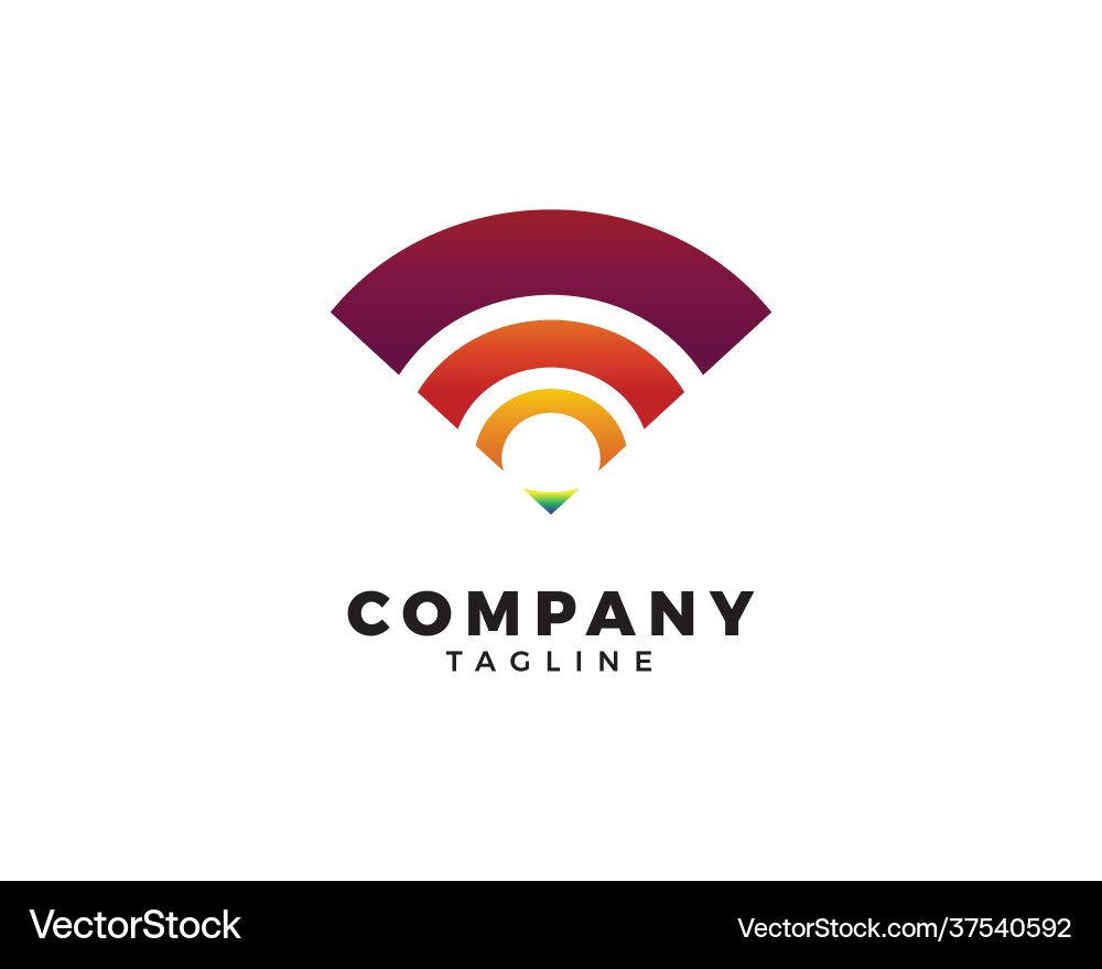 Wifi wireless internet signal logo template design