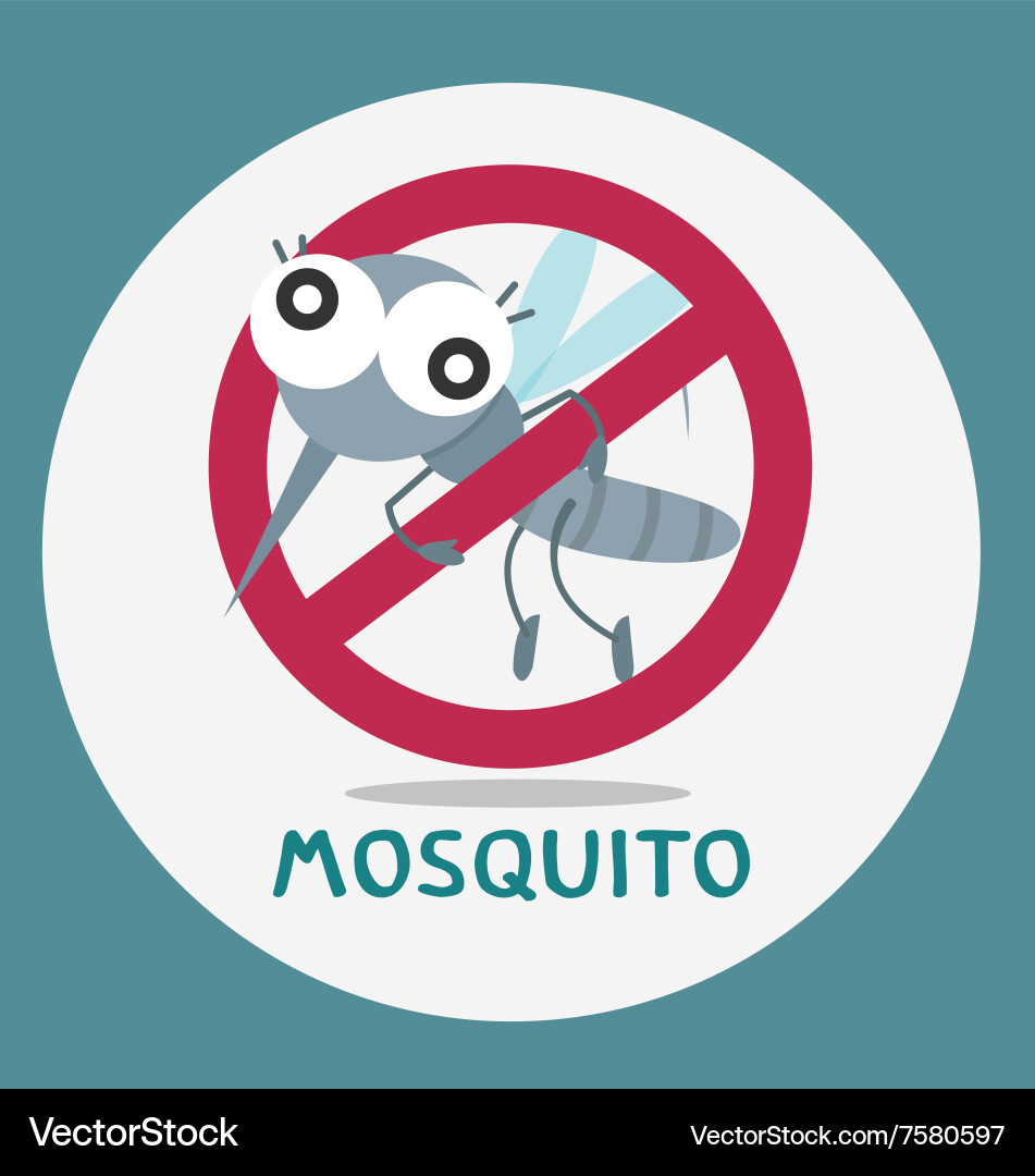 Anti mosquito stop sign Royalty Free Vector Image